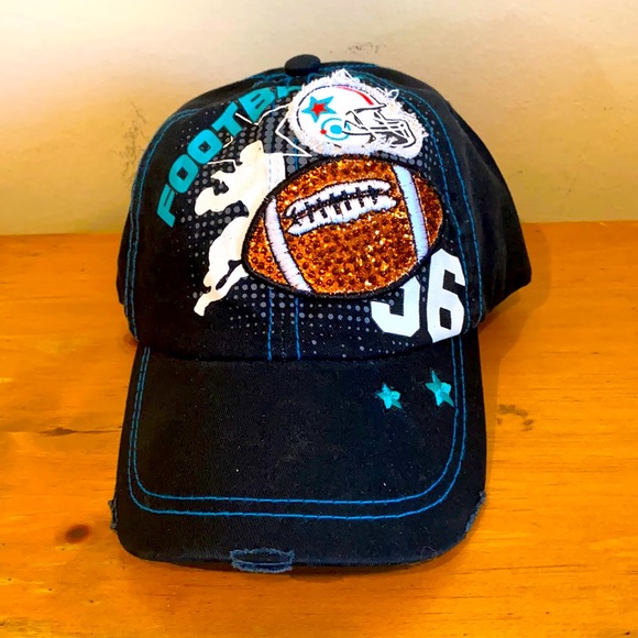 Accessories | Shiny Glittery Football Themed Adjustable Hat Nwt | Poshmark